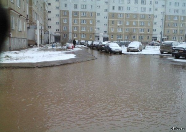 Доплыть до подъезда | Пикабу